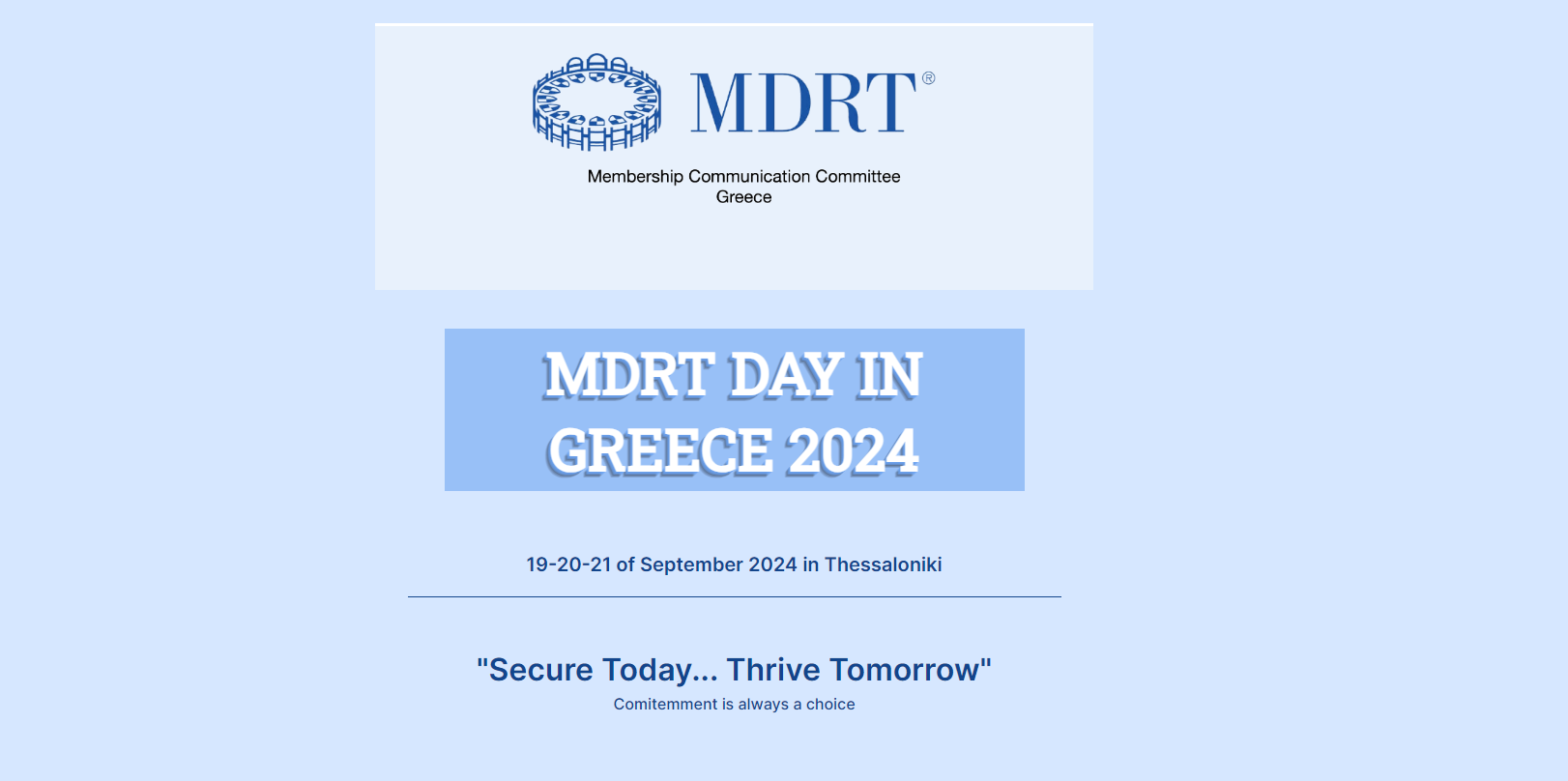 Άνοιξαν οι εγγραφές για το MDRT Day στη Θεσσαλονίκη